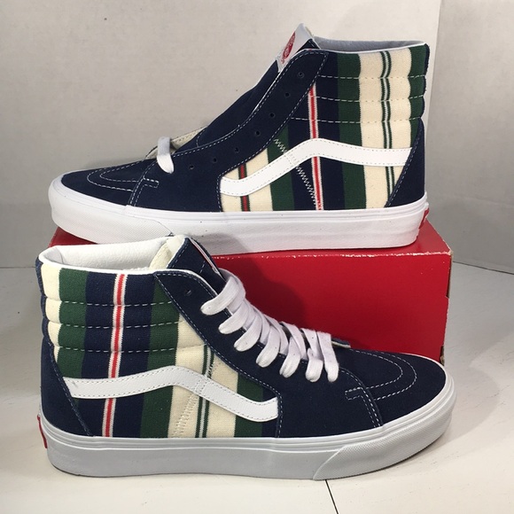 Vans | Shoes | Nwt Vans Sk8 Hi Top Field Daze Dress Blue Skateboard ...